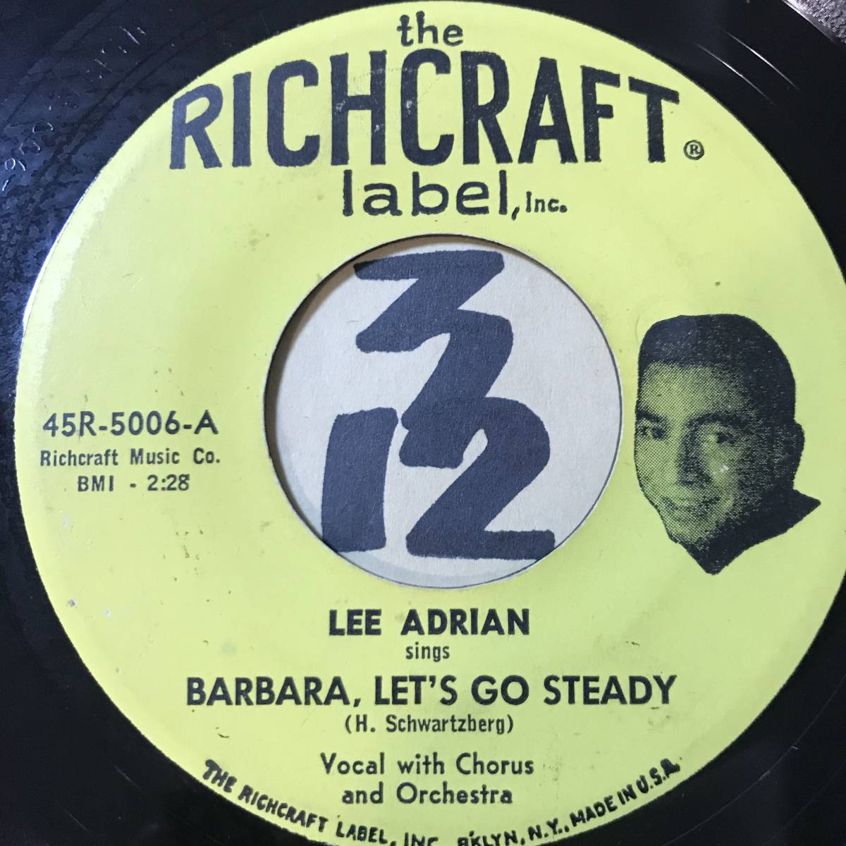 試聴 60年 ブルックリンDOO-WOP45 LEE ADRIAN BARBARA LET’S GO STEADY 両面EX+ Backup group were The Chaperones ...