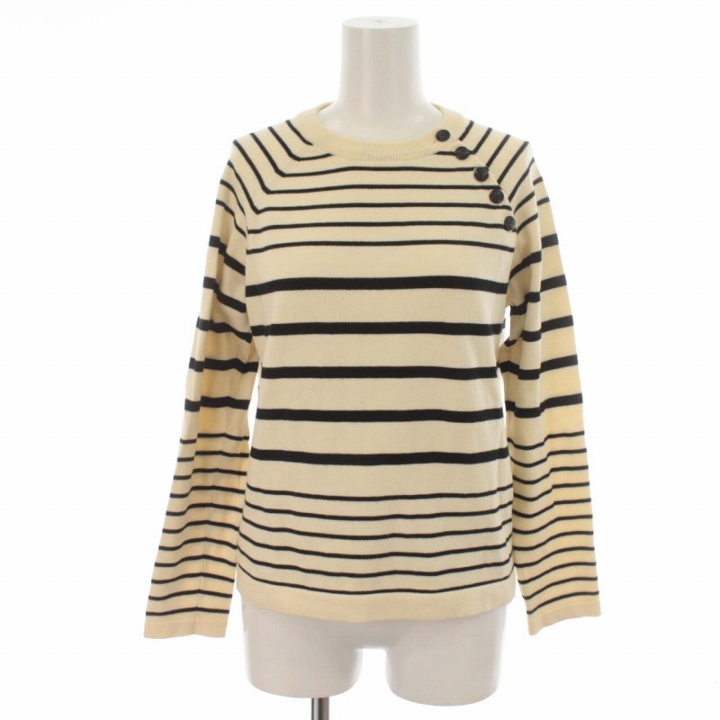 マカフィー MACPHEE トゥモローランド ニット カットソー クルーネック プルオーバー ボーダー 長袖 S アイボリー 黒(トップス)｜売買されたオークション情報、yahooの商品情報を ...