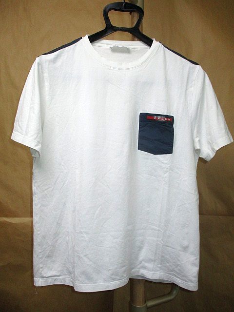 プラダ PRADA 2018 ラバー ロゴ ナイロン 胸ポケット Tシャツ 白 M 国内正規品(半袖Tシャツ)｜売買されたオークション情報、yahooの商品情報をアーカイブ公開 ...