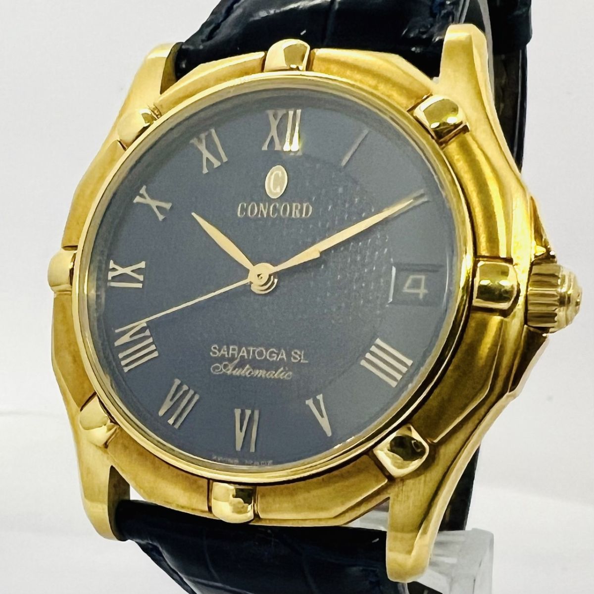 P801-K43-479 CONCORD コンコルド SARATOGA サラトガSL 50.A9.230 18K ISAO AOKI LIMITED 裏スケ メンズ 自動巻き 稼働 箱付き ④ ...