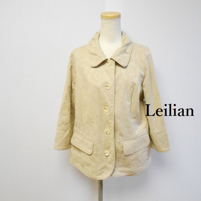 813317 Leilian レリアン ベージュ系 花柄 ジャケット 13＋(ジャケット、上着)｜売買されたオークション情報、yahooの商品情報をアーカイブ公開 - オークファン ...