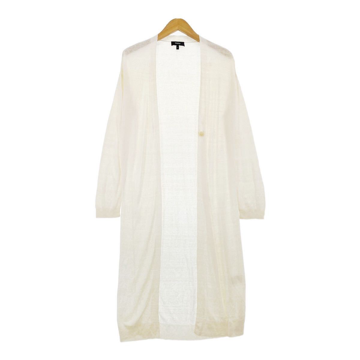 Ye19 Theory セオリー ロングカーディガン リネンカーディガン 羽織 ロング丈 レーヨン混 シンプルコーデ レディース 女性用 S ...