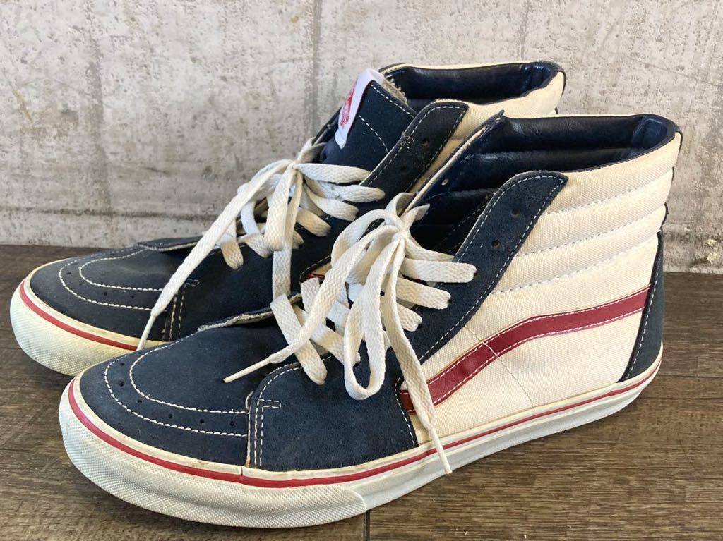 カラー US10/28cm.VANSバンズSK-8HI V38 白xネイビーx赤 トリコ スエード スケハイ(28.0cm)｜売買された ...