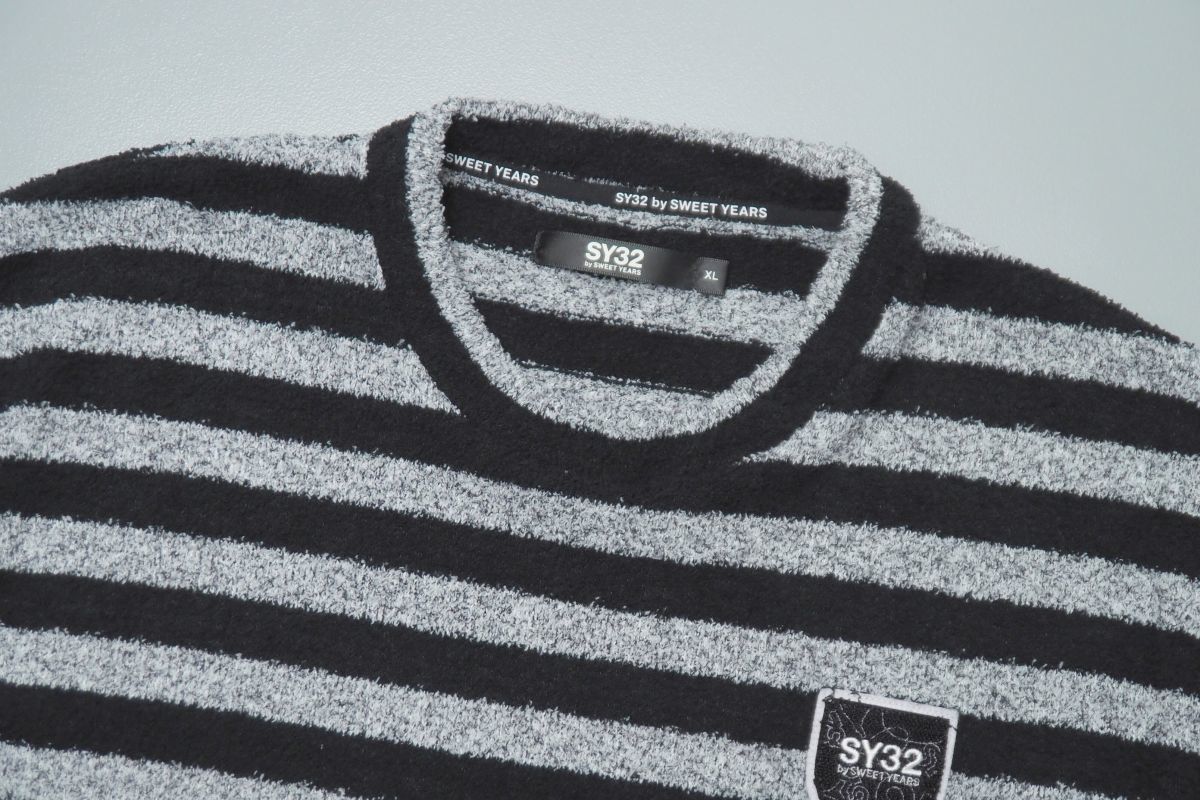 GM7783 SY32 by SWEET YEARS エスワイサーティトゥ バイ スウィートイヤーズ メンズXL パイルニットTシャツ 半袖 ...