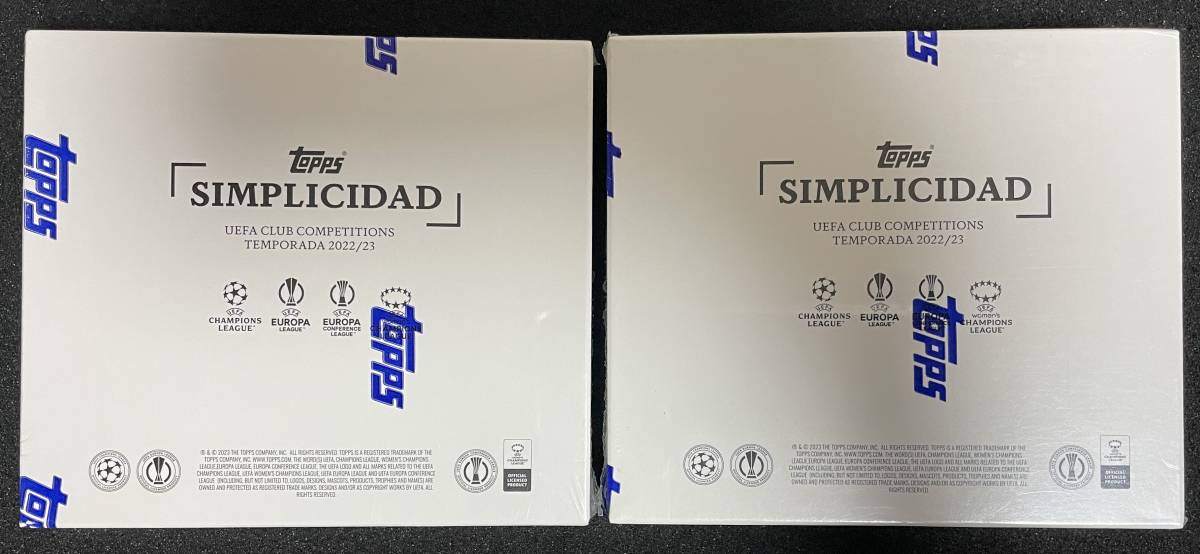 ① Topps Simplicidad 2022/23 UEFA Club Competitions シュリンク付き 2箱 Messi ...