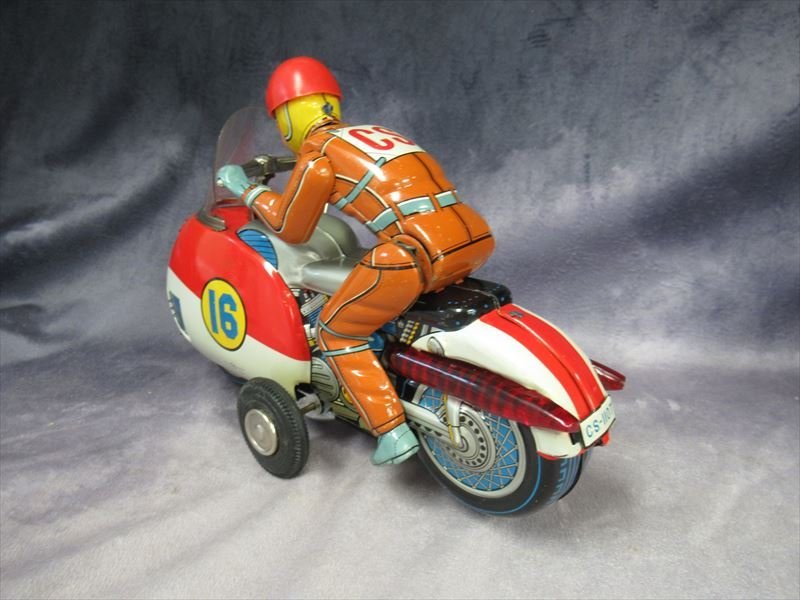 当時物 ブリキ オートバイ バイク レーサー 電動 野村トーイ DAREDEVIL STUNT BIKE デアデビル スタントバイク 可動品 ...