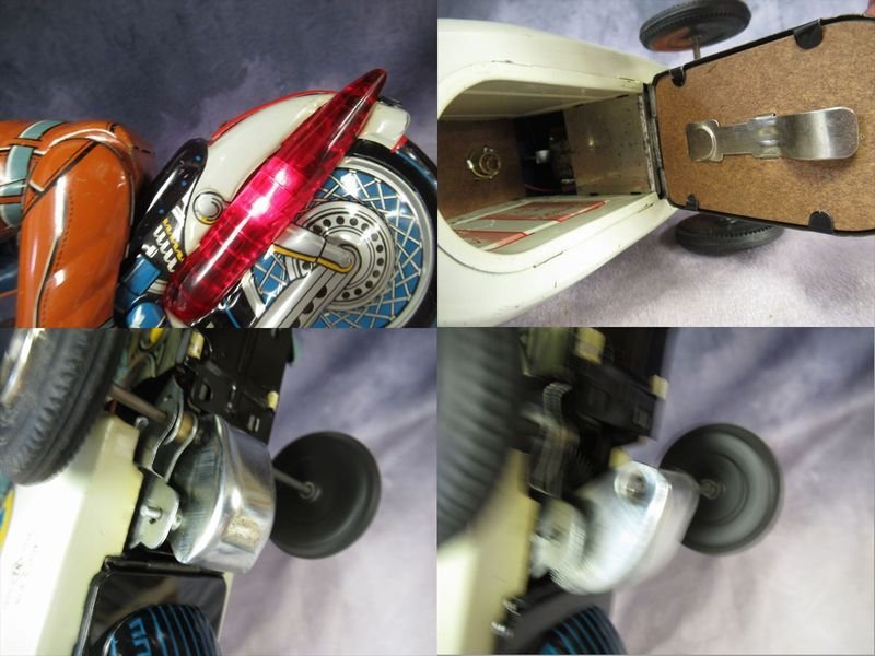 当時物 ブリキ オートバイ バイク レーサー 電動 野村トーイ DAREDEVIL STUNT BIKE デアデビル スタントバイク 可動品 ...