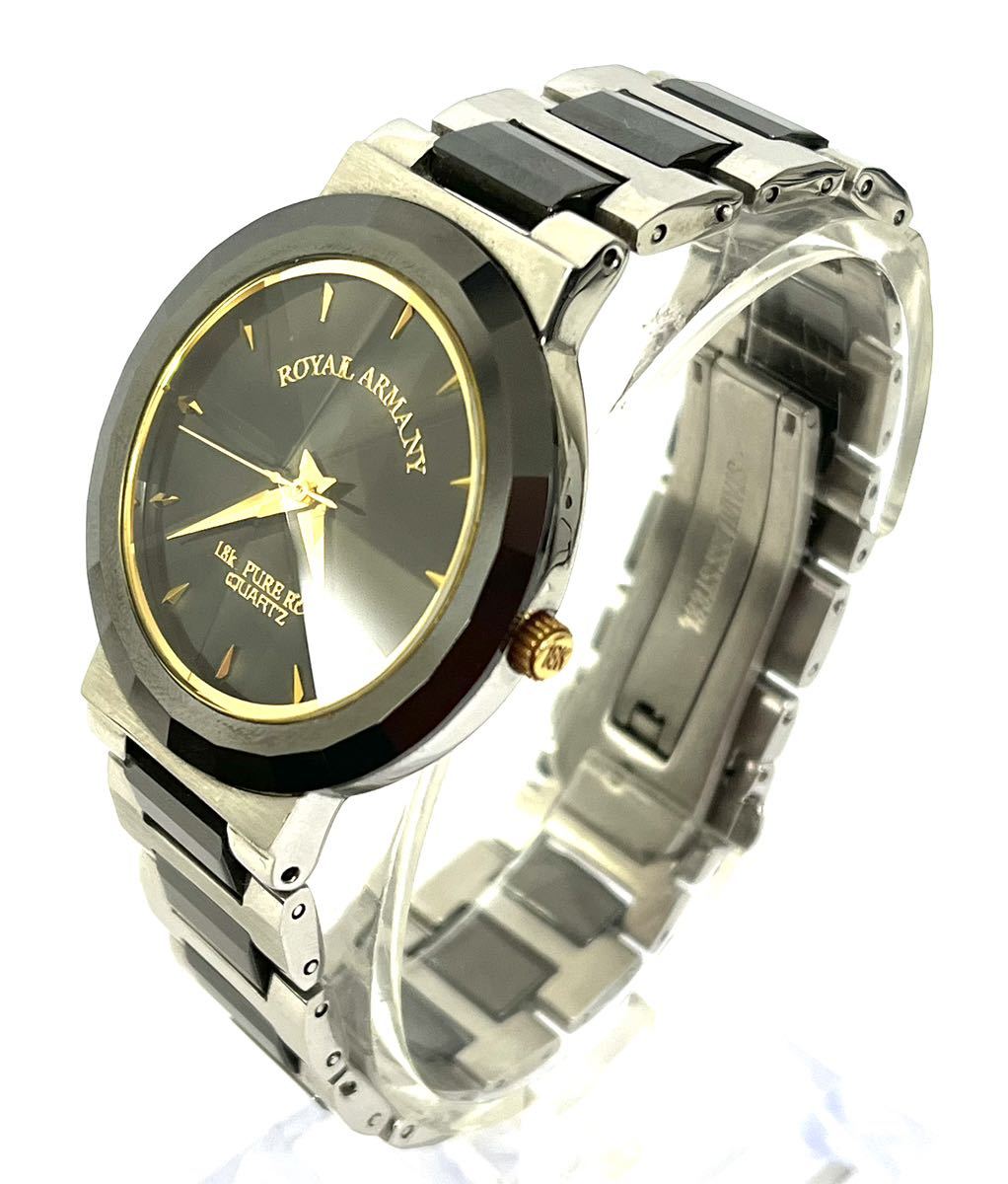 ROYAL ARMANY ロイヤル アルマーニ CC-M003 クォーツ QZ 18k 腕時計 メンズ 稼働品 M202-8(アルマーニ ...