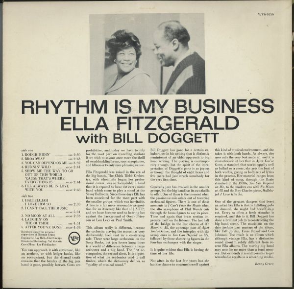 USオリジナルLP 黒銀 深溝ラベル STEREO Ella Fitzgerald / Rhythm Is My Business 62年 ...