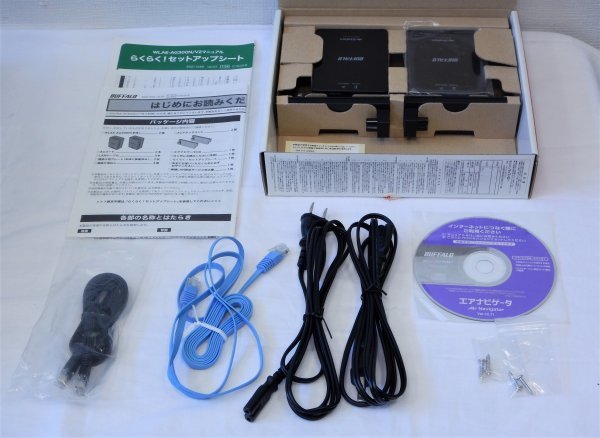 5693 BUFFALO WLAE-AG300N/V2 2台セット ネットワーク テレビ ワイヤレス Wi-Fi 簡単無線化 エアステーション ...