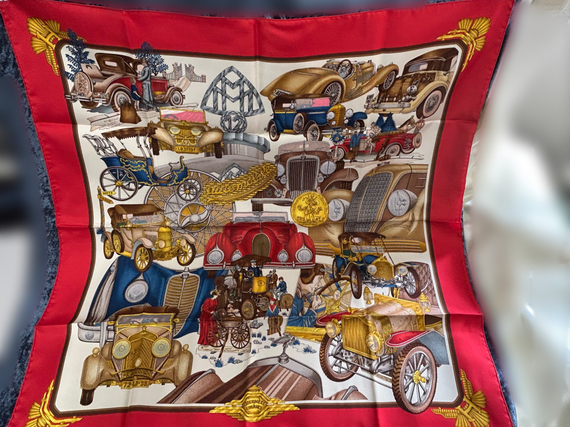 230704-7MA 現状品 スカーフ エルメス/HERMES/ヴィンテージ/カレ90/automobile/自動車の快適/オートモービル/シルクツイル/大判(スカーフ)｜売買された ...