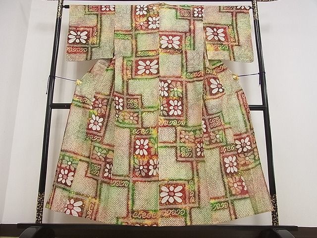 平和屋着物∴夏物 浴衣 有松鳴海絞り 流水枝花文 綿 逸品 CAAY4517ng