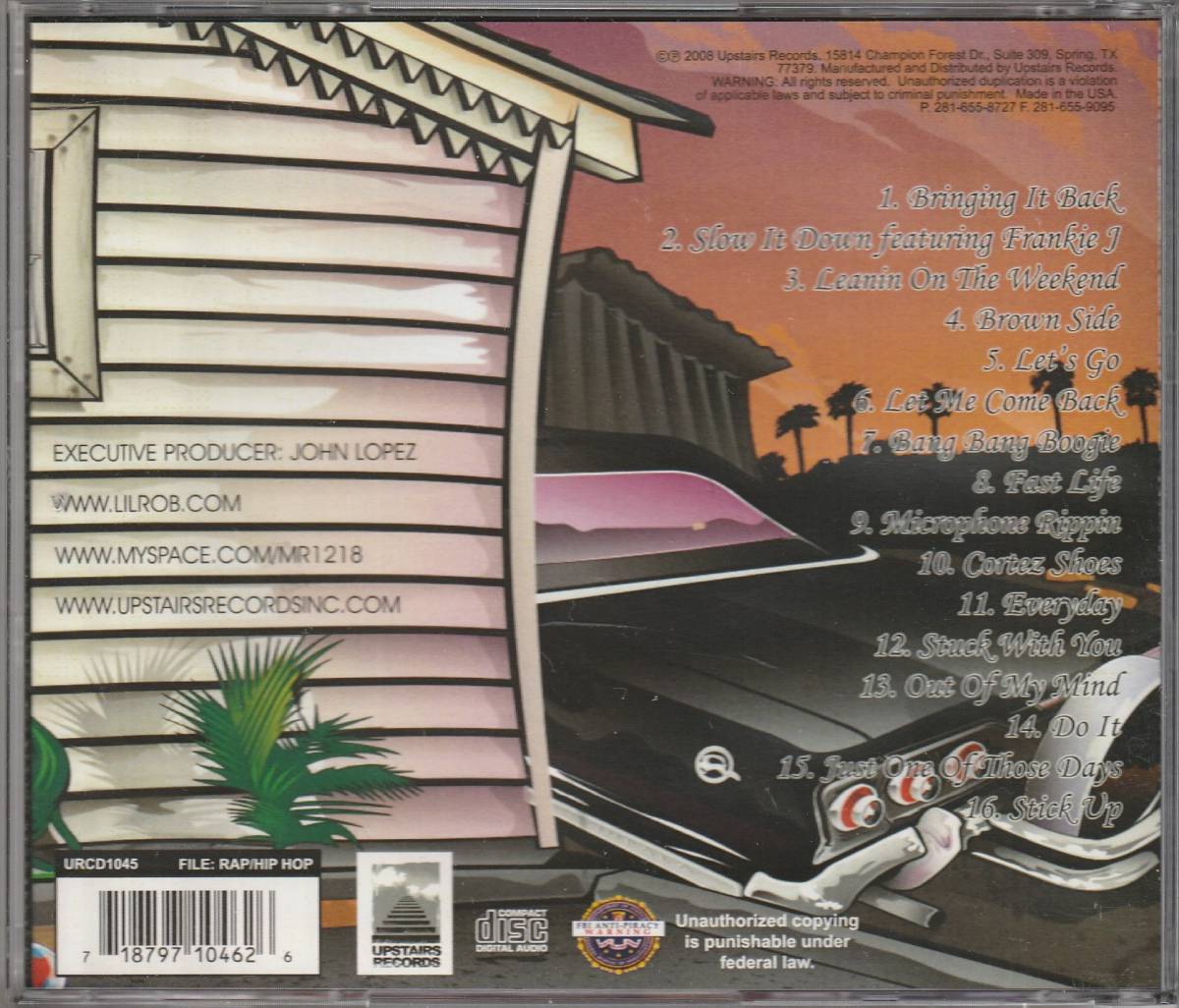 CD HIPHOP/G-RAP LIL ROB／1218 Part II／2008年／Pro. Fingazz チカーノ Frankie J ...