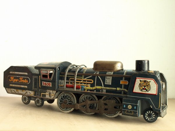 DAIYA製 ブリキのTiger Train タイガートレイン おもちゃ 玩具 鉄道 蒸気機関車 MADE IN JAPAN ビンテージ ...