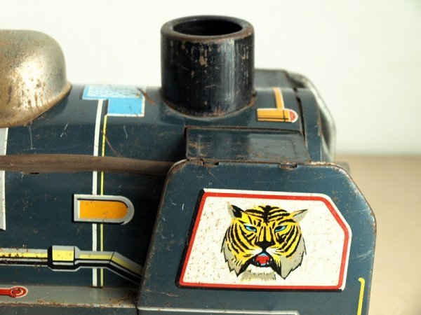 DAIYA製 ブリキのTiger Train タイガートレイン おもちゃ 玩具 鉄道 蒸気機関車 MADE IN JAPAN ビンテージ ...