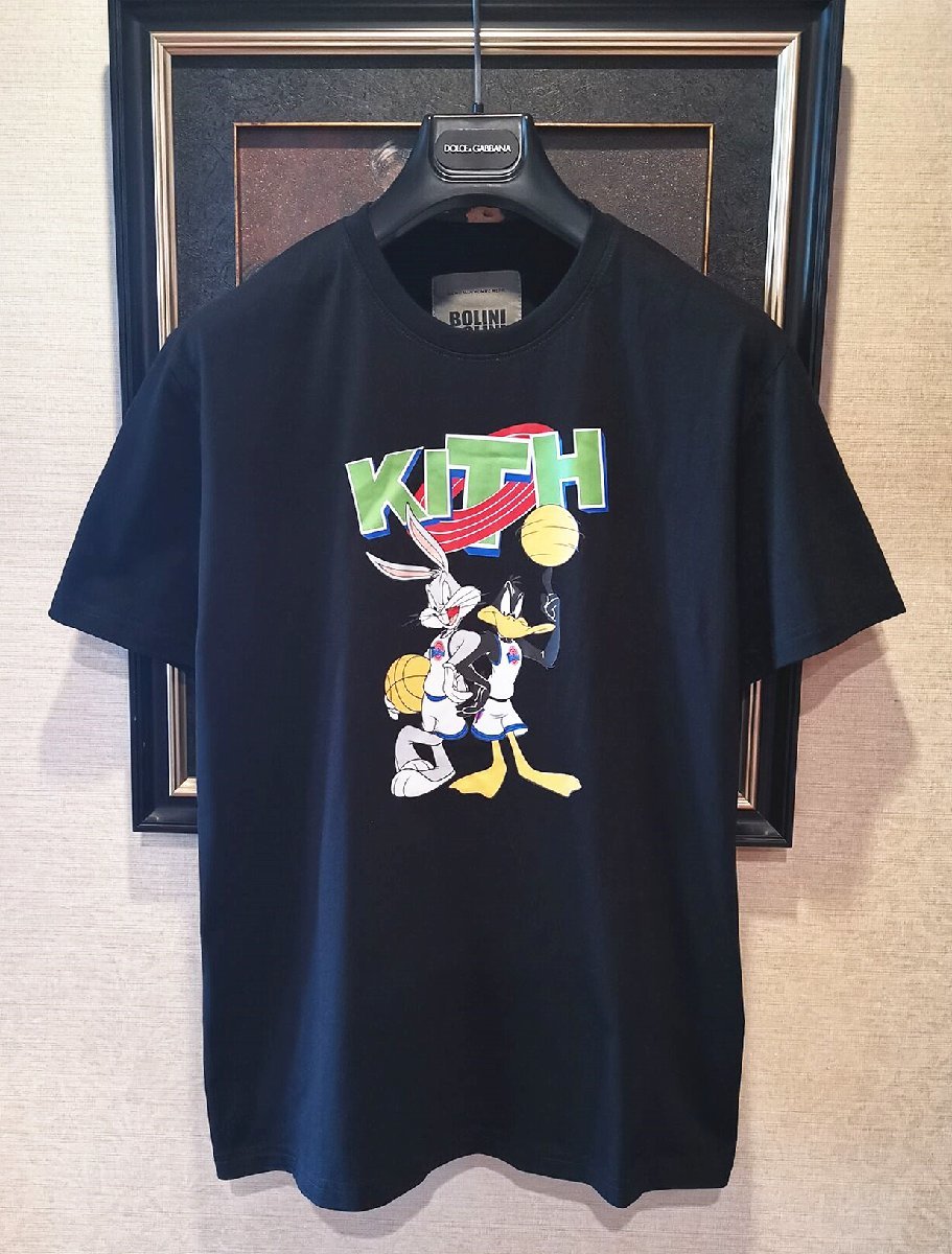 最上級4万 ポルトガル製 イタリア ミラノ発 BOLINI KITH designer レブロンジェームズ愛用 Tシャツ 46/M黒(イラスト ...