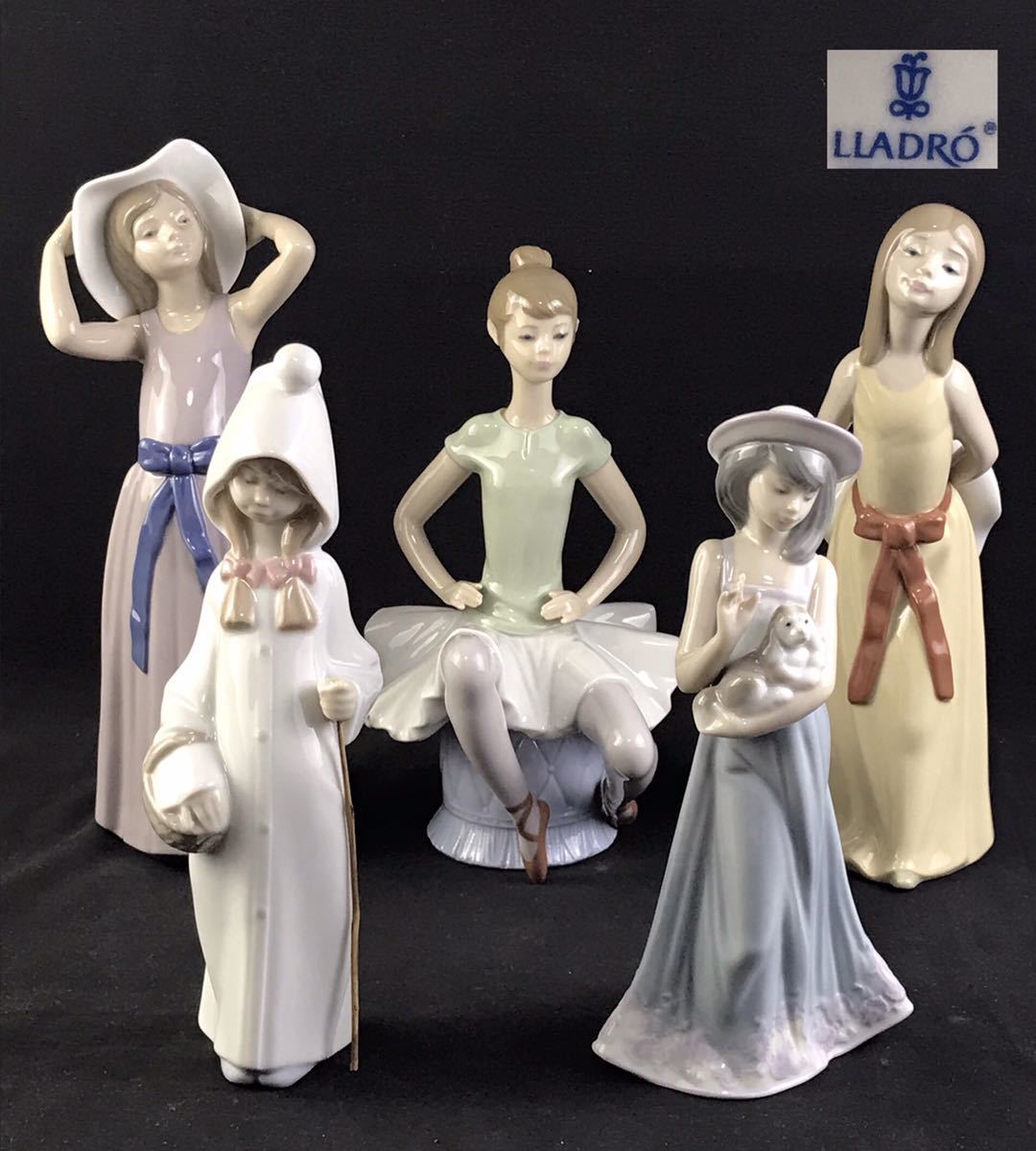 1000円〜 LLADRO リヤドロ 色々 バレリーナ 1360 5645 他 女の子 フィギュリン 陶器人形 5点 まとめ ...