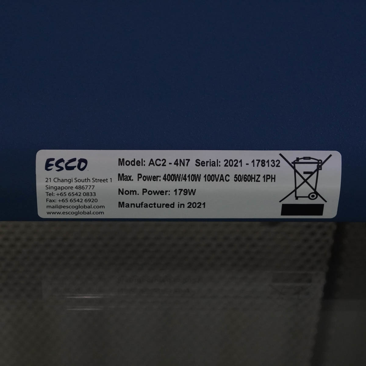 DW 8日保証 AC2-4N7 Airstream ESCO 安全キャビネット Class II BSC バイオハザードセーフティキャビネット ...