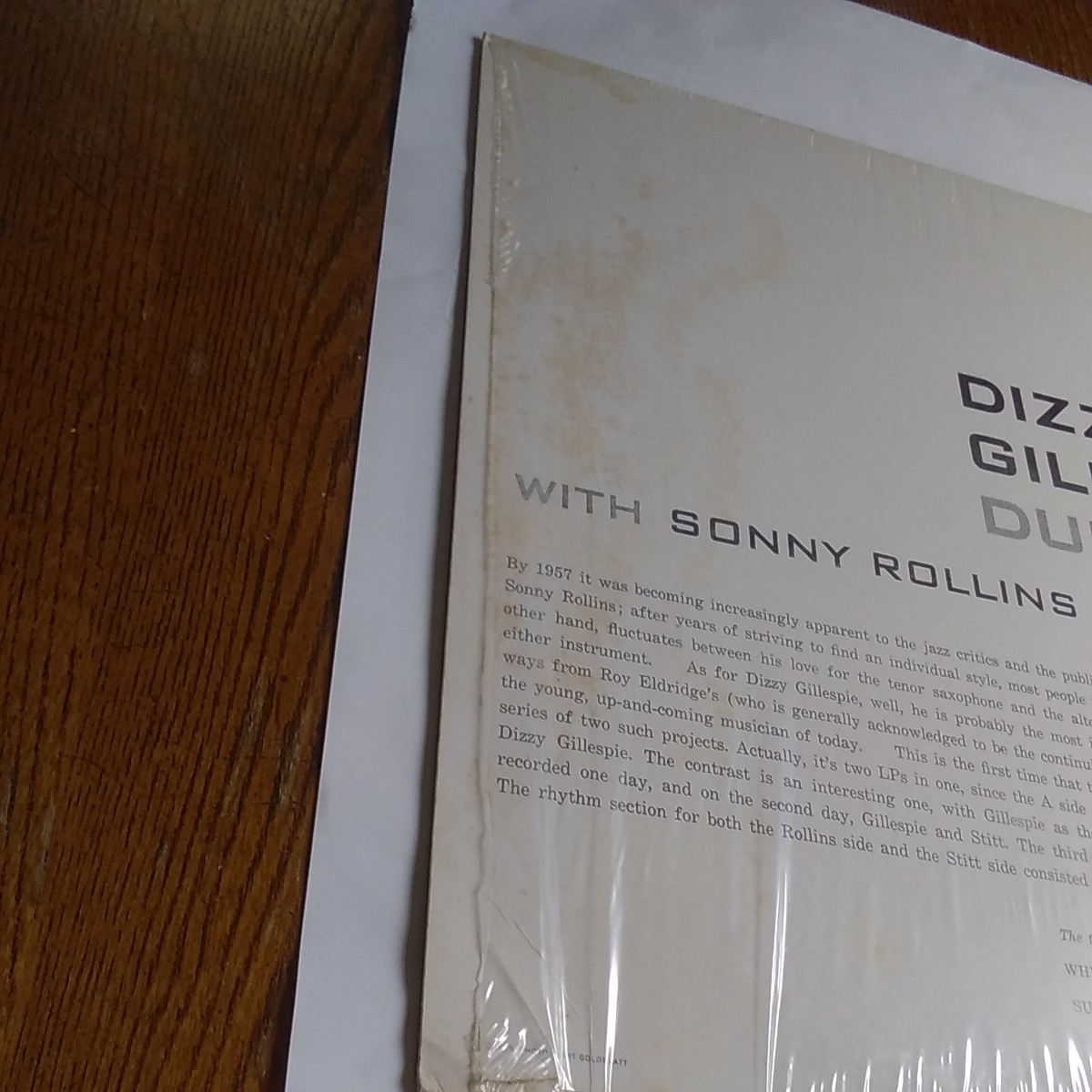 DIZZY GILLESPIE DUETS WITH SONNY ROLLINS AND SONNY STITT VEWE RECORDED ...