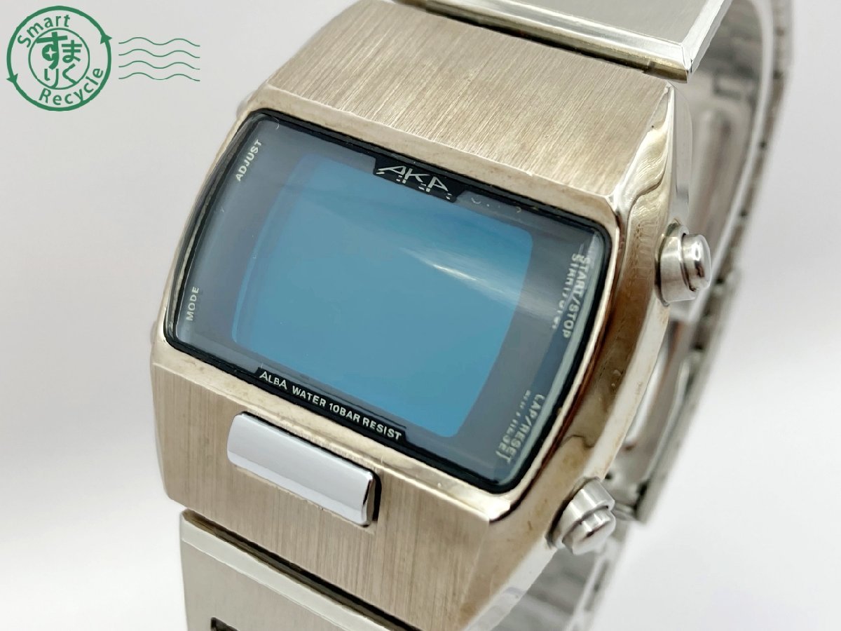 09413132 SEIKO セイコー ALBA アルバ AKA W620-4130 デジタル クオーツ ブルー 文字盤 腕時計 メンズ ...