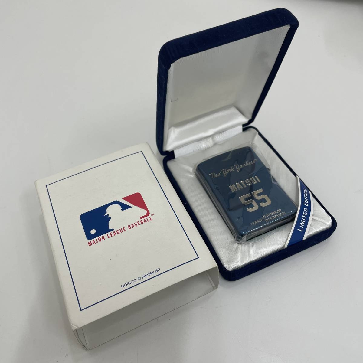 #7556 Zippo New York Yankees 55 MATSUI ニューヨークヤンキース 松井秀喜モデル ブルー 喫煙具 ジッポ ...