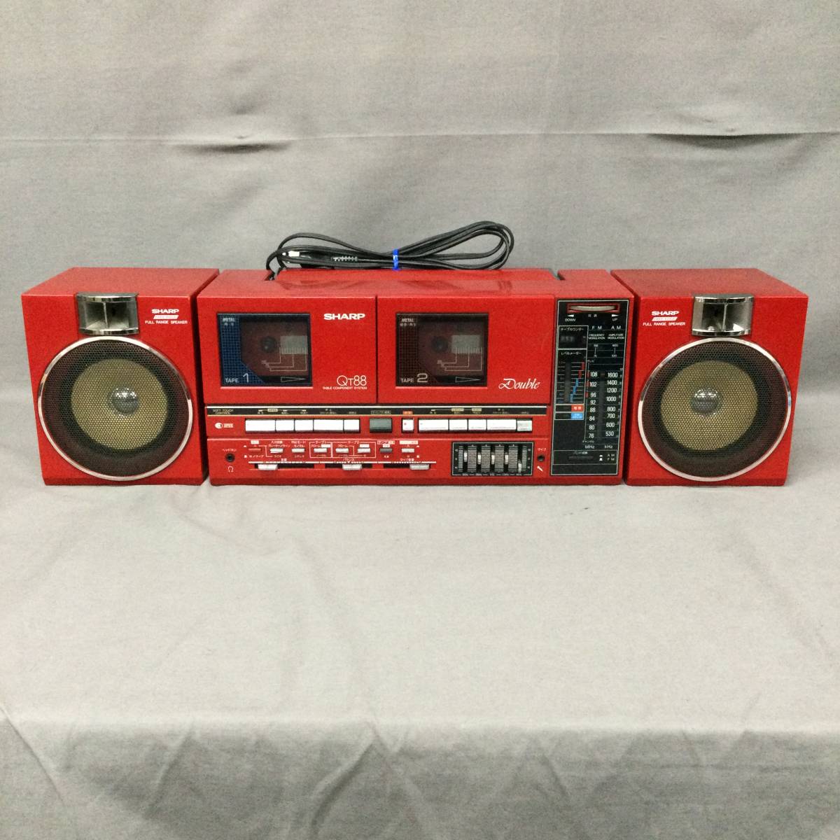 051108 249154 SHARP シャープ ラジカセ TABLE COMPONENT SYSTEM テーブルコンポーネントシステム QT88 Double ダブル 通電OK(ラジカセ ...
