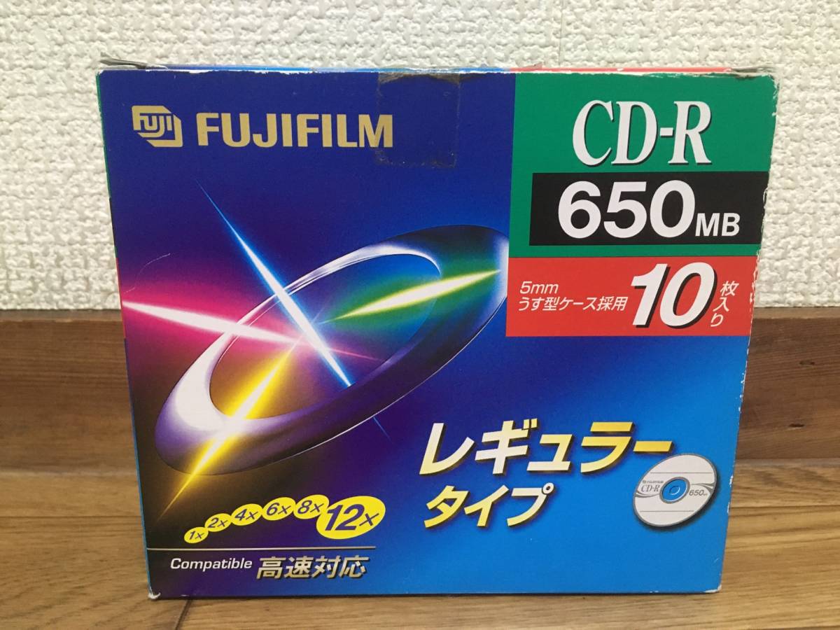 FUJIFILM CD-R 650MB 5mmうす型ケース採用10枚入り レギュラータイプ CD-R 650D 10P 品 箱開封品 富士 ...