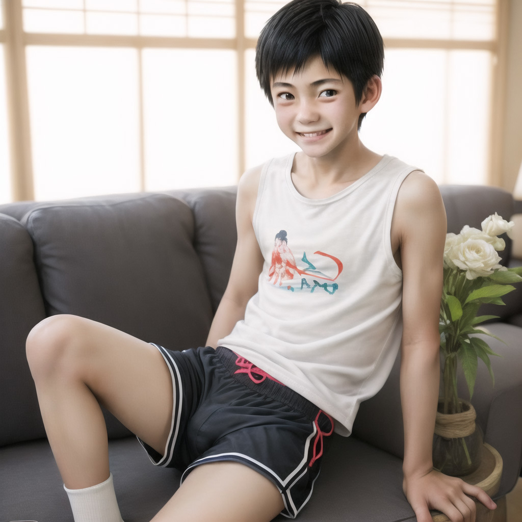 AI イラスト 少年 タンクトップ 半ズボン 短パン ショタ(児童画)｜売買されたオークション情報、yahooの商品情報をアーカイブ公開 ...
