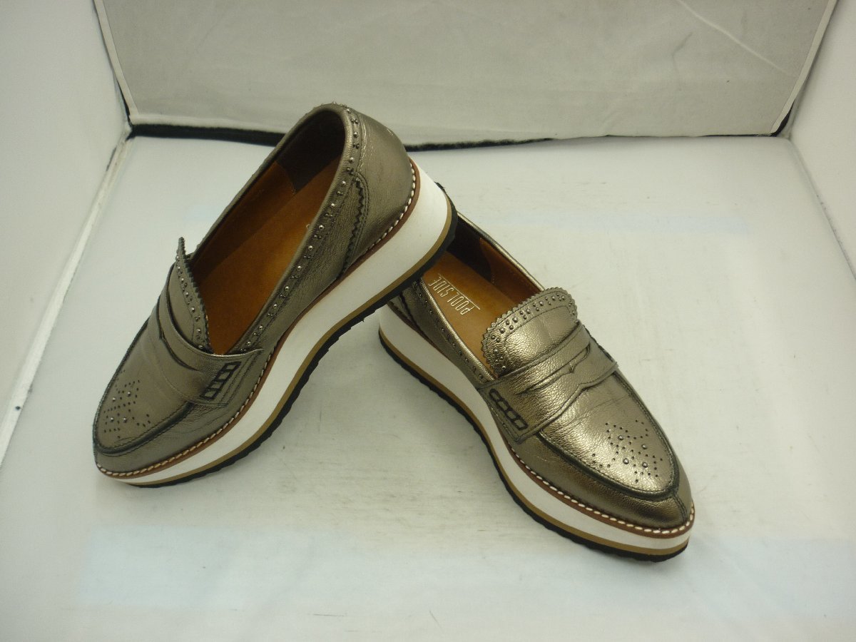 POOLSIDE プールサイド レディース ボリュームソールコインローファー シャインブロンズブラウン レザー 23.5cm SY02-DOL(23.5cm)｜売買されたオークション情報 ...