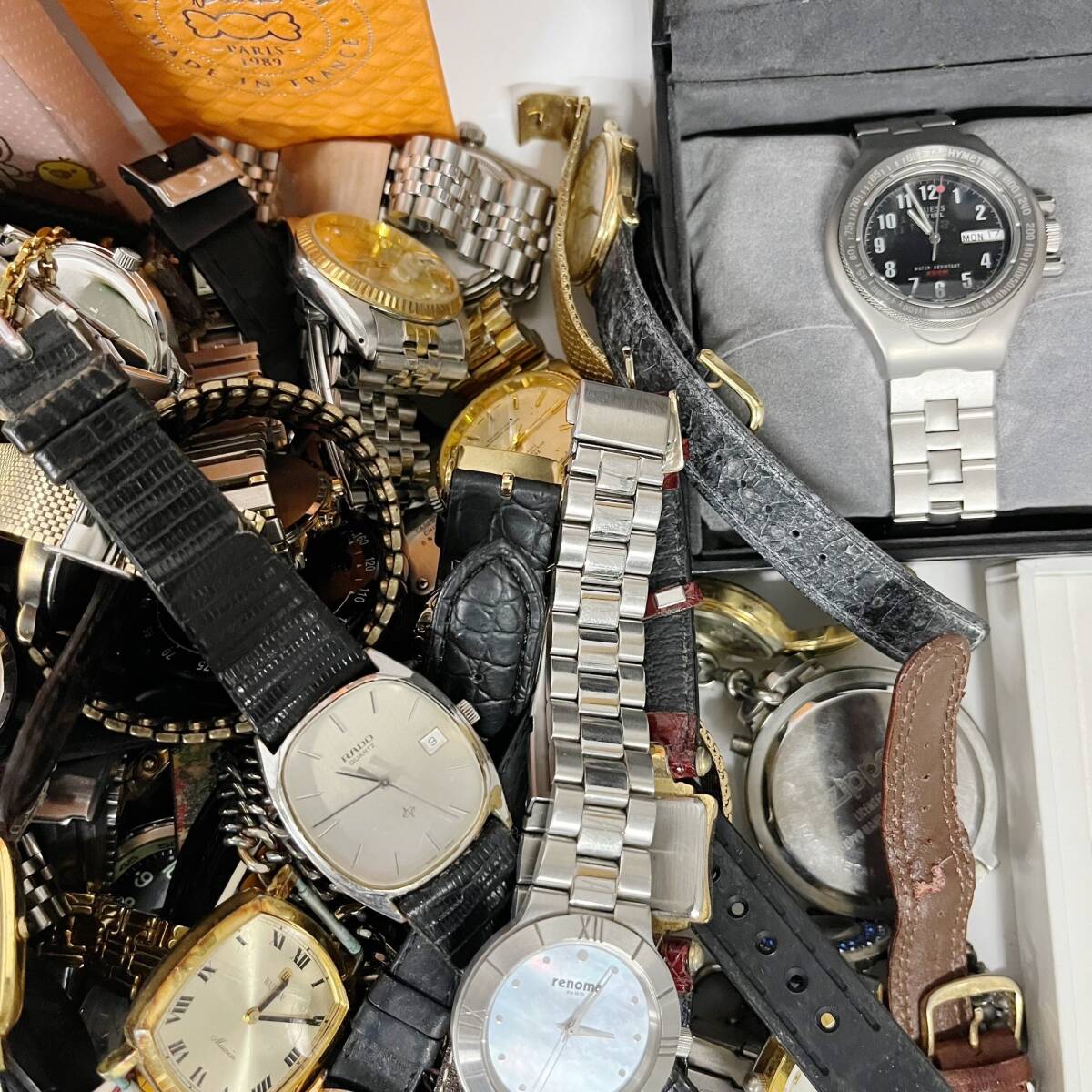 1円~ 173点 腕時計 まとめ売り LONGINES FOSSIL JUNGHANS Swatch GUESS ORIENT TECHNOS RADO WALTHAM 等 クォーツ 自動巻き ...