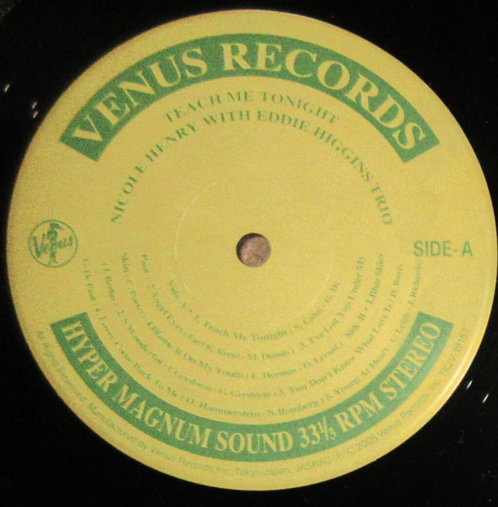 LP VENUS ニコル ヘンリー Teach Me Tonight NICOLE HENRY with Eddie Higgins Trio ...