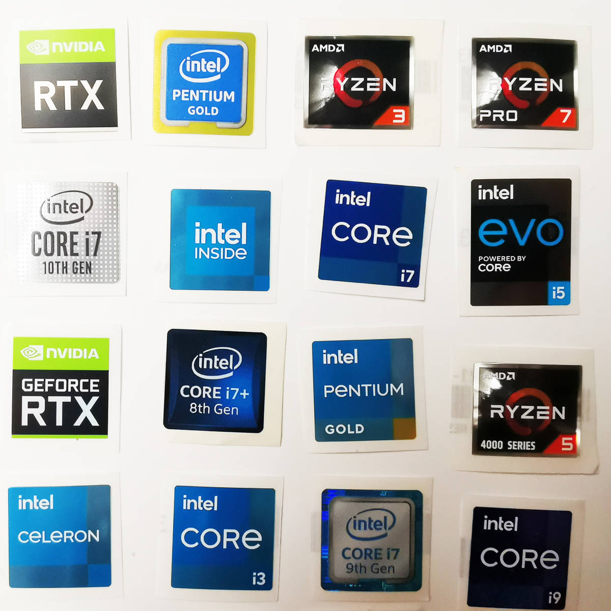 合計40枚 正規エンブレムシール intel inside CPU GPU intel 10th Gen 9th 8th Gen core ...