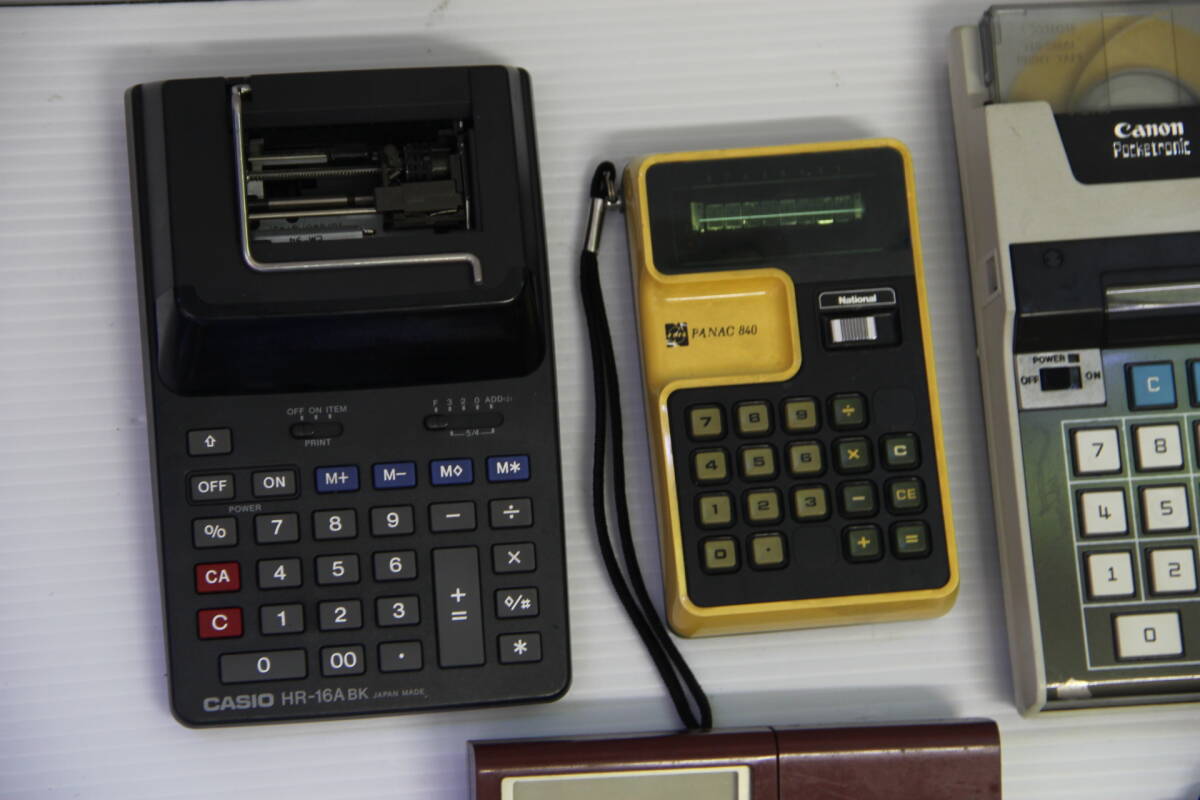 電卓 まとめて10個セット CANON Pockefronic/PANAC 840/CASIO HR-16A BK/SHARP ComPET CS-S271 EL-8103 ELSI ...