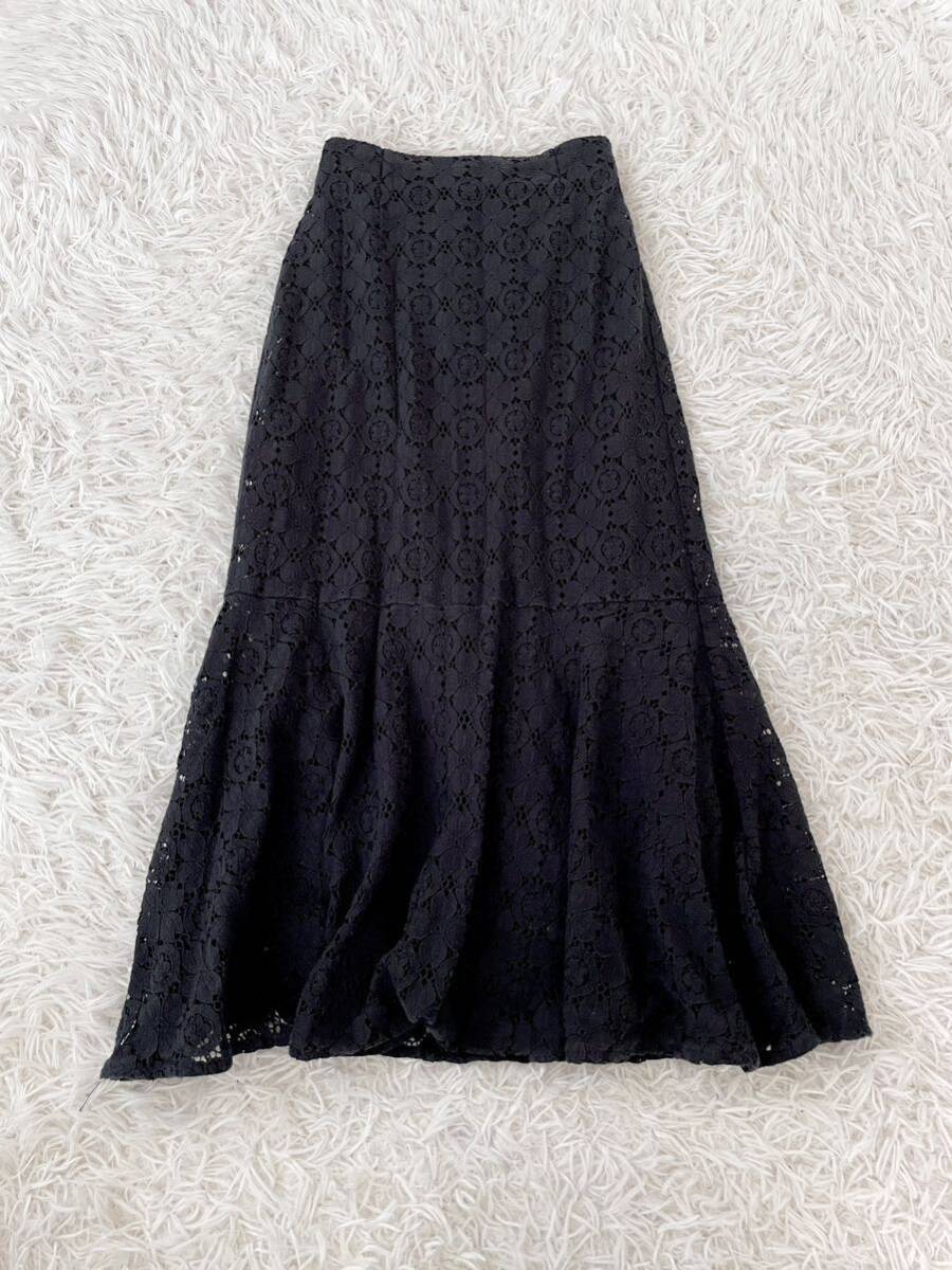 ジーユー レースマーメイドロングスカート 総レース 花柄 ブラックカラー ウエストゴム GU(Sサイズ)｜売買されたオークション情報、yahooの商品情報をアーカイブ公開 - オークファン ...