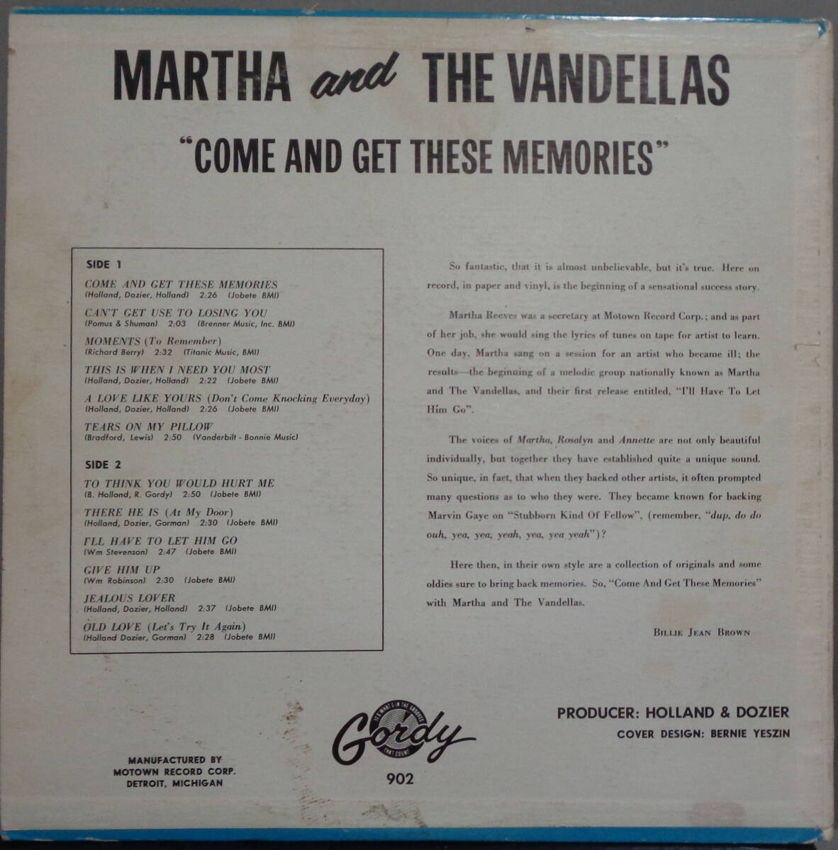 SOUL/R&B LP MARTHA AND THE VANDELLAS - COME AND GET THESE MEMORIES sl240616007 us original mono ...