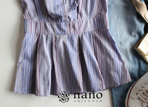 ネコポス全国385円 ナノユニバース／前後2wayストライプコットンブラウスラベンダー系(女性用)｜売買されたオークション情報、yahooの商品情報をアーカイブ公開 - オークファン ...