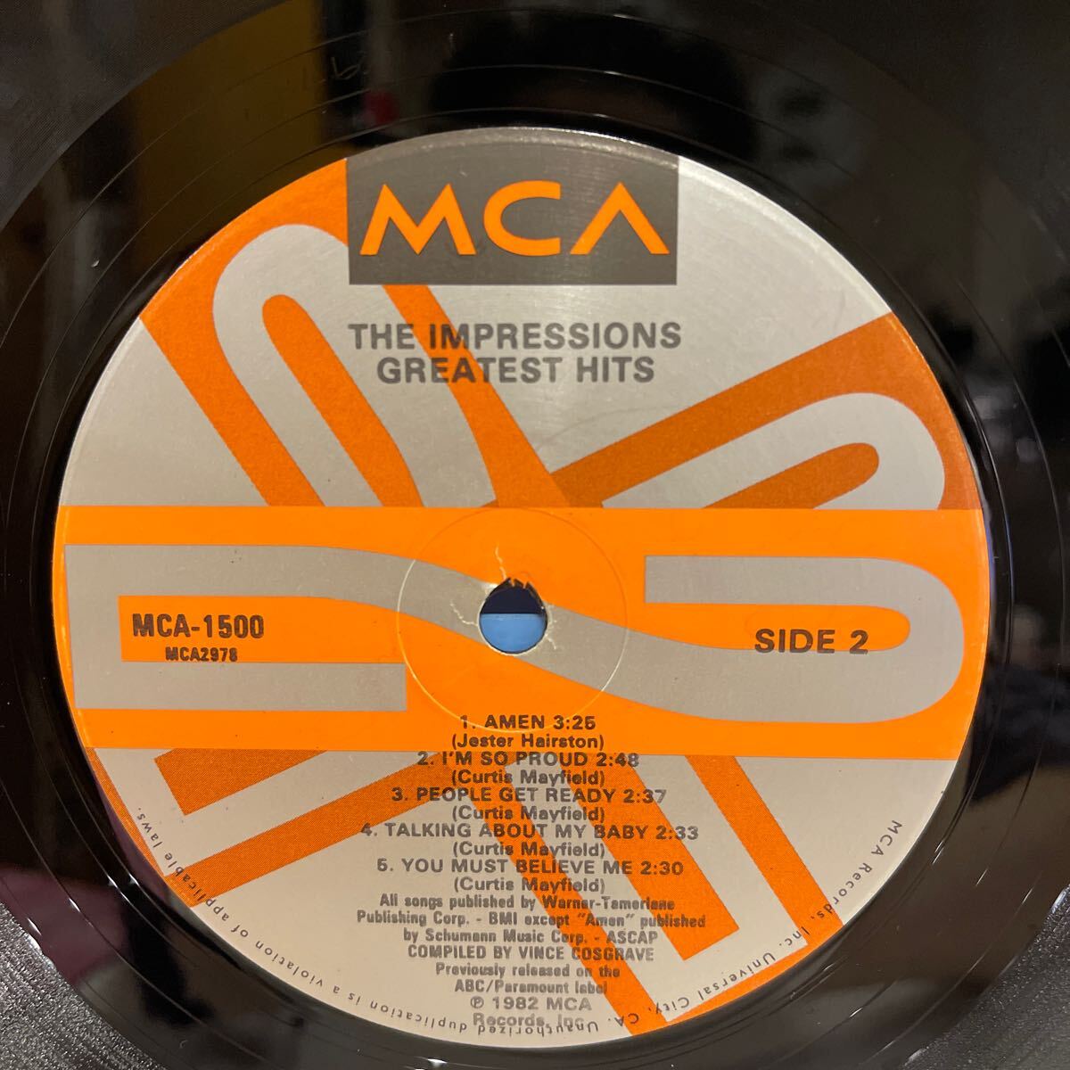 40719N 輸入盤12inch LPレコード THE IMPRESSIONS GREATEST HITS /curtis mayfield ...