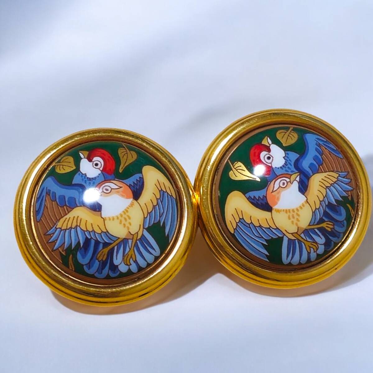 1円スタート Herms エルメス イヤリング エマイユ 七宝焼き ヴィンテージ アクセサリー レディース Y131(イヤリング、ピアス ...