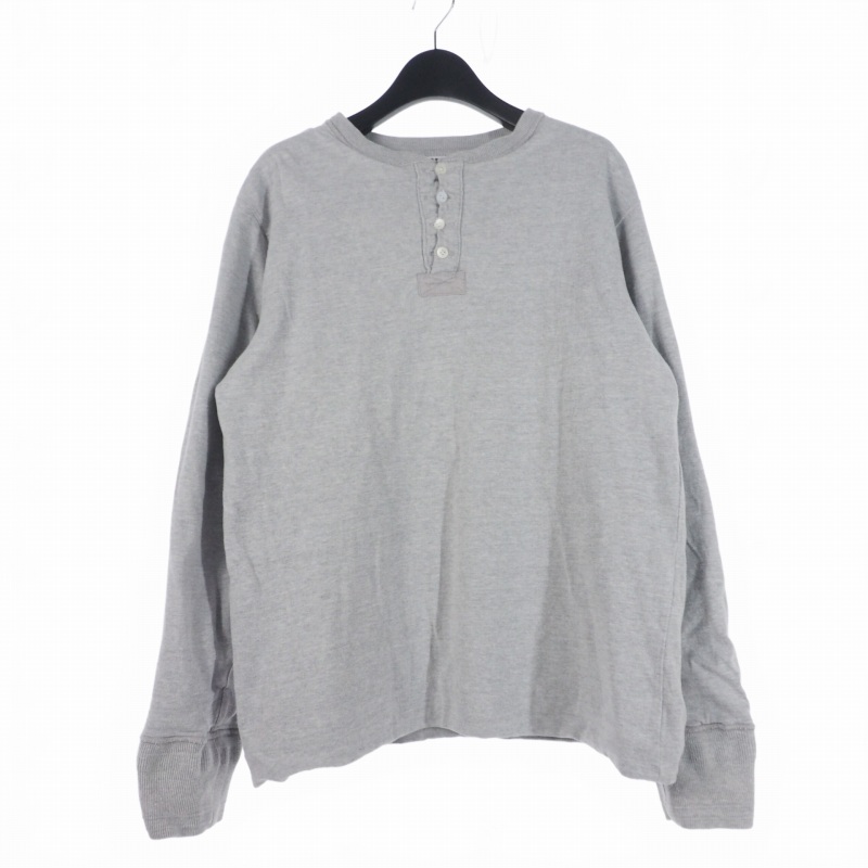 グッドイナフ GOODENOUGH 90S ビンテージ リバーシブル サーマル カットソー Tシャツ 長袖 ヘンリーネック M グレー メンズ ...