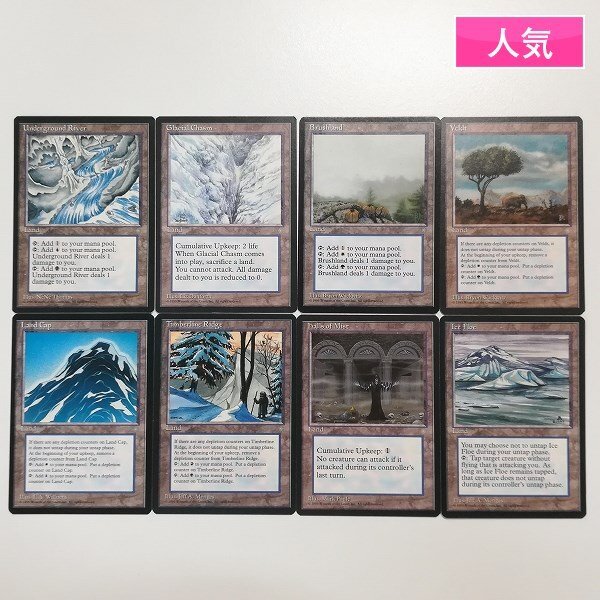 sA055o MTG ICE 土地 計8枚 Underground River Glacial Chasm Brushland Veldt ...
