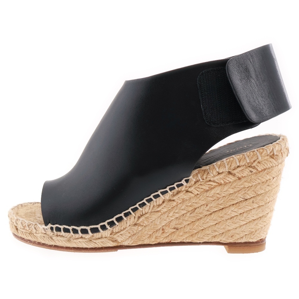 CELINE セリーヌ Open Toe Bootie オープントゥブーティー エスパドリーユ レザーヒールサンダル ブラック レディース ...