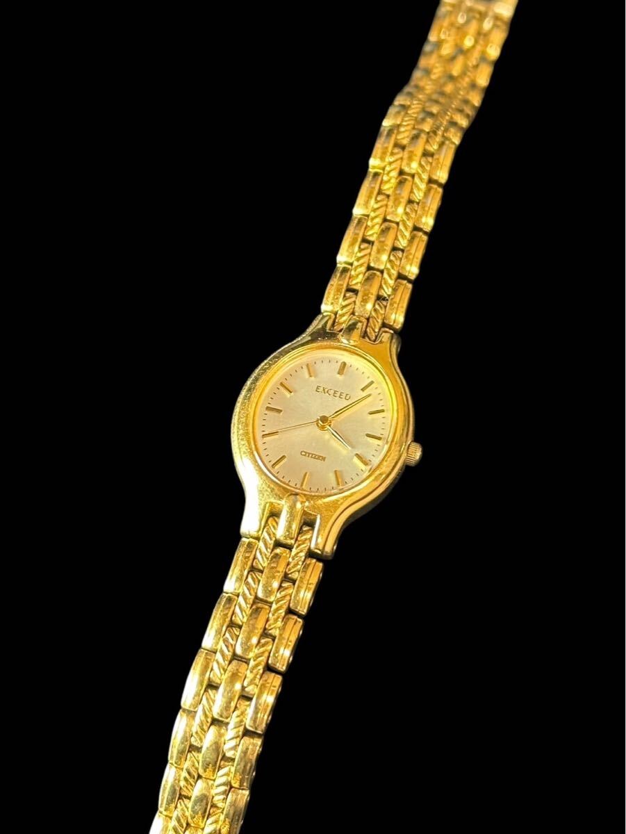 A10870 極 CITIZEN EXCEED 3330-H10970 QZ シチズン エクシード レディースウォッチ クォーツ ゴールド ...