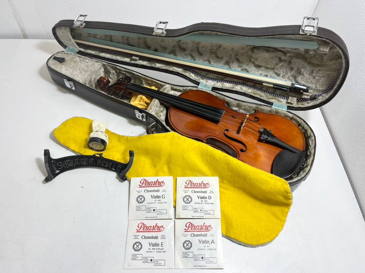 390 Ernst Saumer エルンスト ザウマー バイオリン 弓 ハードケース付き 弦楽器 ヴィンテージ ヴァイオリン 現状品 ...