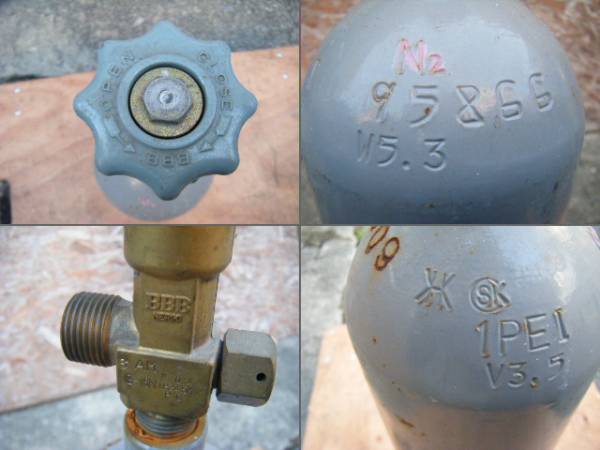 M1061 窒素ガスタンク 工業用ボンベ BBB NERIKI TP24.5N FP14.7M(その他)｜売買されたオークション情報 ...