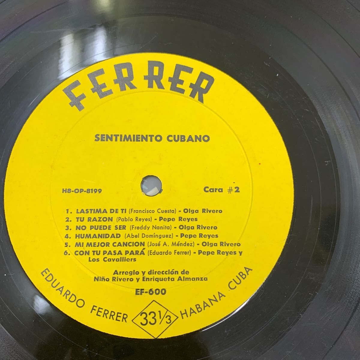輸入CUBA キューバ 盤 EF650 /LATIN SALSA OLGA RIVERO & PETE REYES / SENTIMIENTO CUBANO CUBAN FEELING LP ...