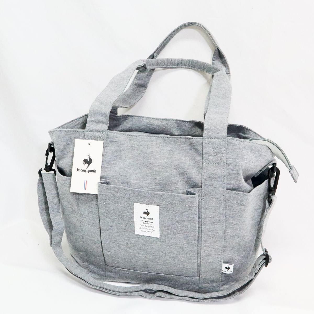 ルコック le coq sportif 便利 ポケットいっぱい シンプル ショルダー トートバッグ BAG 鞄 バッグ 灰 36237-030 ...