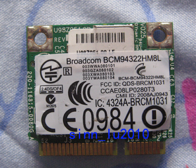 Broadcom BCM4322 a/b/g/n 300Mpbs無線Lanカード504664-002(無線LAN)｜売買されたオークション情報 ...