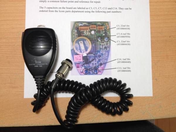 icom DTMFマイク HM-56 コンデンサ不良 修理 部品取り(アクセサリ)｜売買されたオークション情報、yahooの商品情報を ...