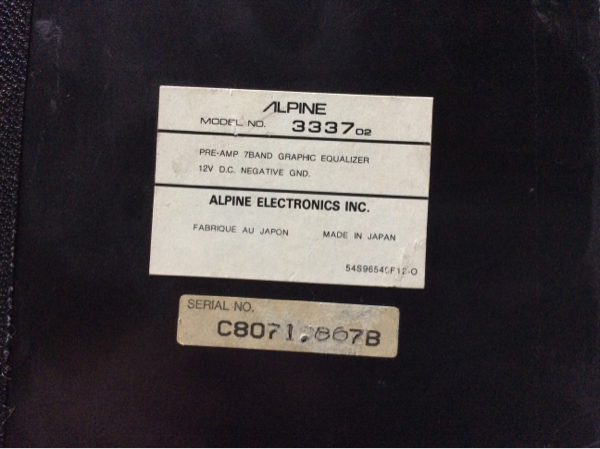///ALPINE グラフィックイコライザー 3337 ///(カーオーディオ)｜売買されたオークション情報、yahooの商品情報をアーカイブ ...