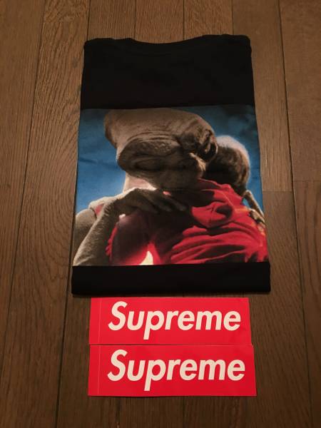 SUPREME ET Tee BLACK タグ付き シュプリーム ステッカー付き(Lサイズ)｜売買されたオークション情報、yahooの商品情報 ...
